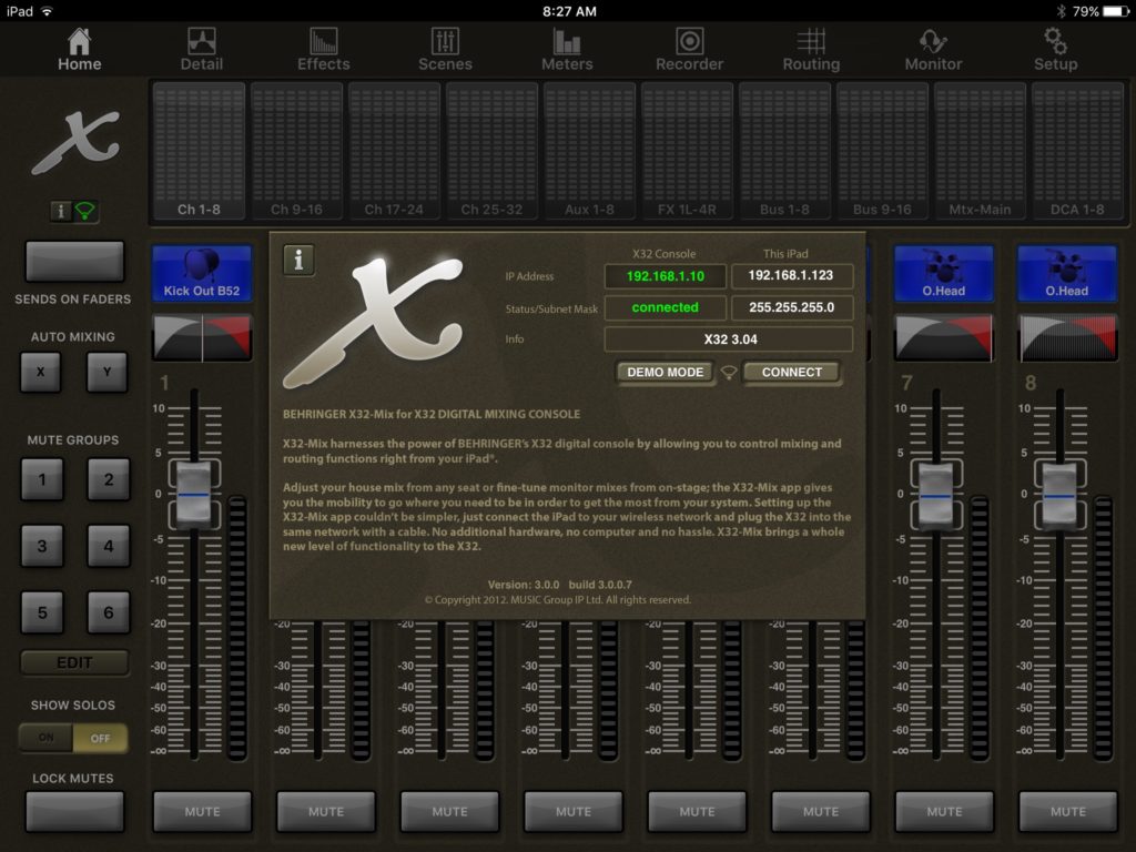 X32-Mix App Tutorial Home Tab - dBB Audio by Drew Brashler