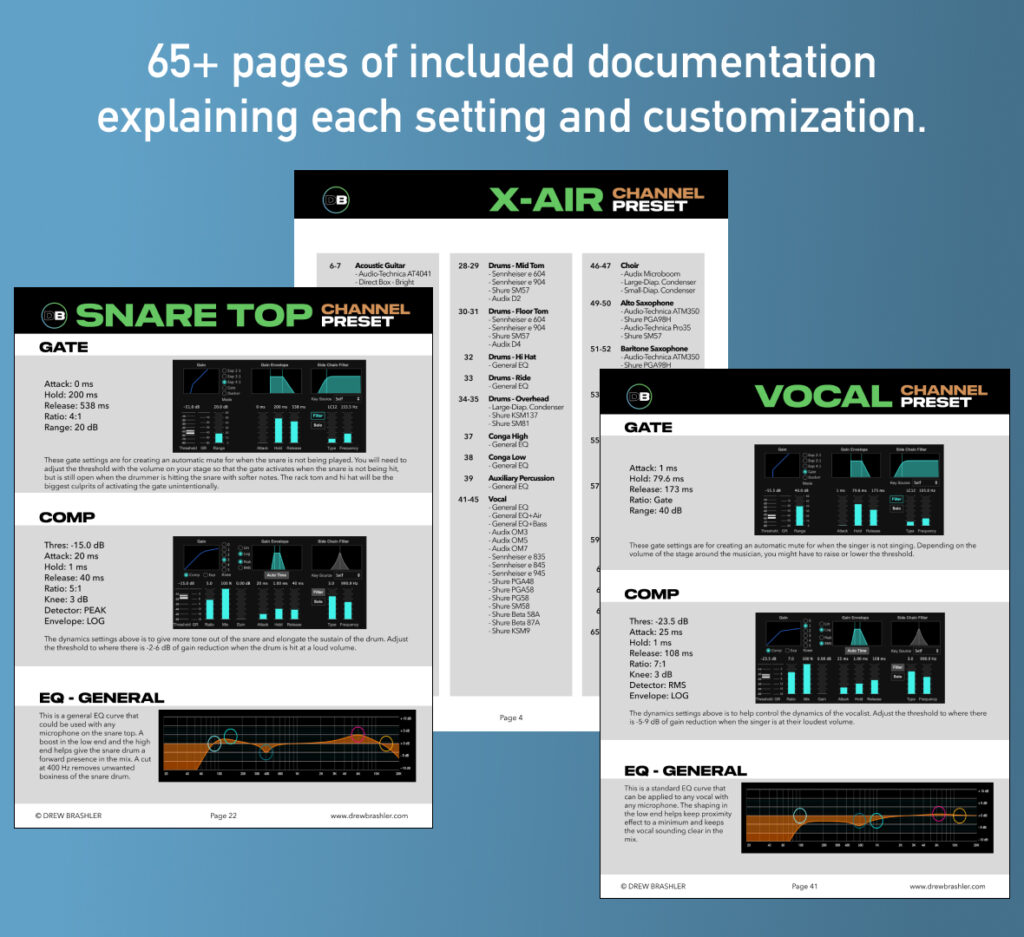 X-Air Presets Bundle for X-Air & M-Air | Drew Brashler